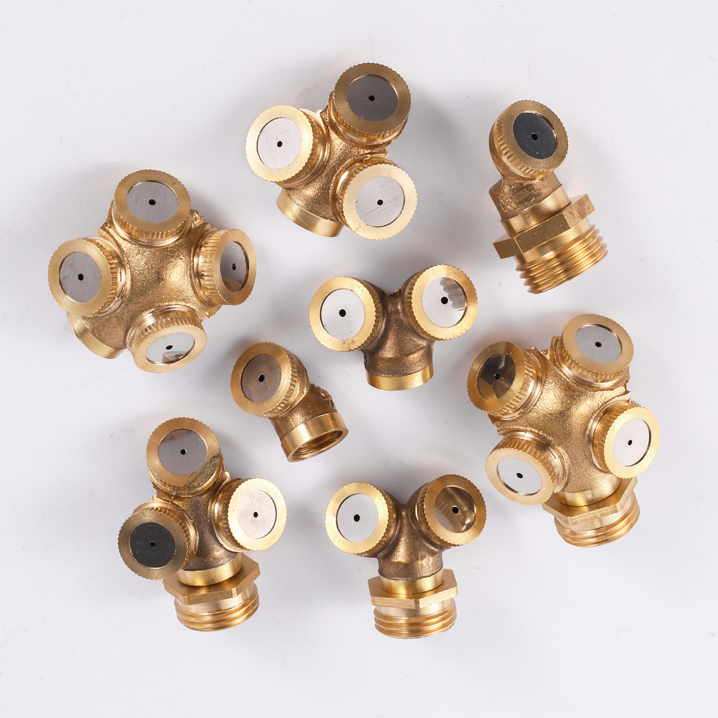 1/2/3/4 Hole Brass Adjustable Spray Nozzle 1/4" 1/2" Sprayer Cooling ...