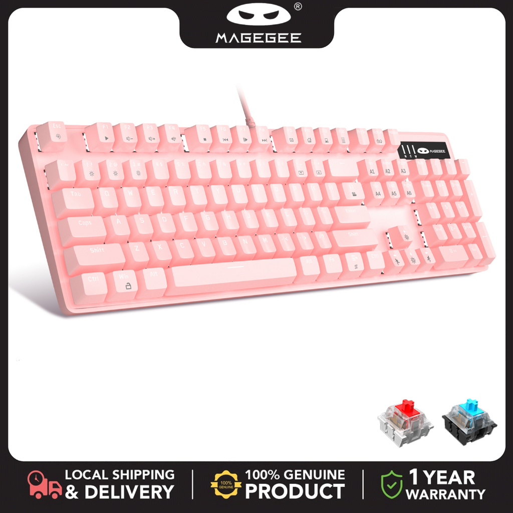 MageGee MK-Storm Mechanical Gaming Keyboard Blue / Red Switch Wired LED ...