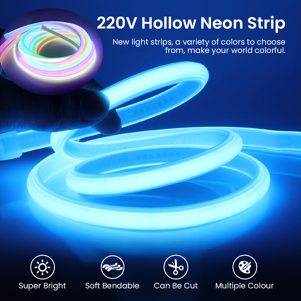AC 220V COB Neon Light 288Leds/M White Red Ice Blue Pink Yellow Purple ...
