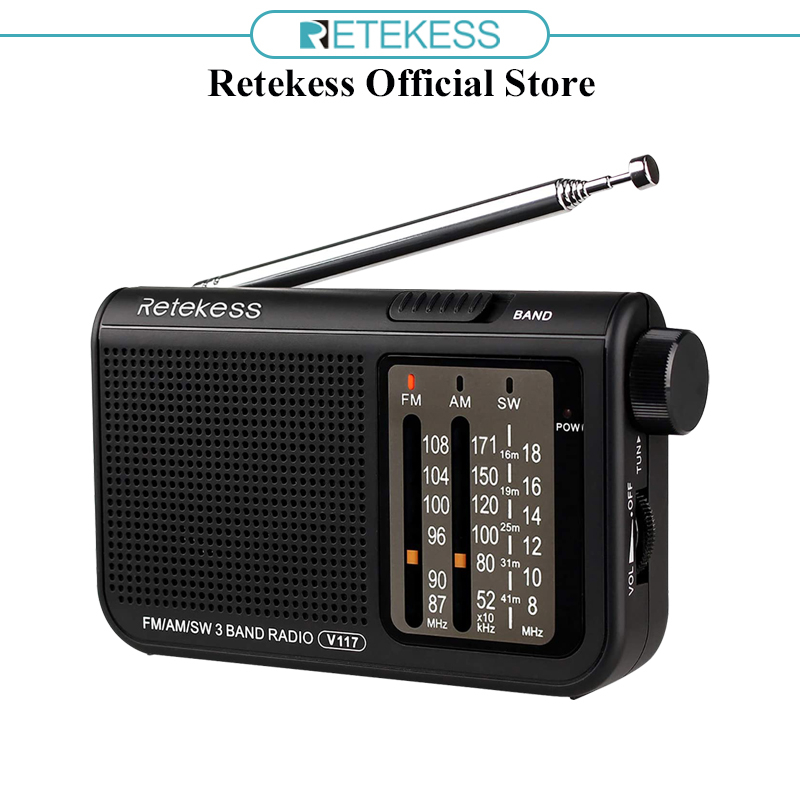 Retekess V117 Analog AM FM Radio Transistor Shortwave Radio Powered by ...