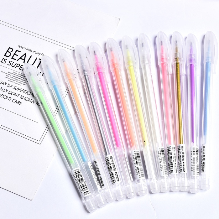 12pcs High Gloss Pastel Neutral Pen Creative Handwriting Neutral Pen ...