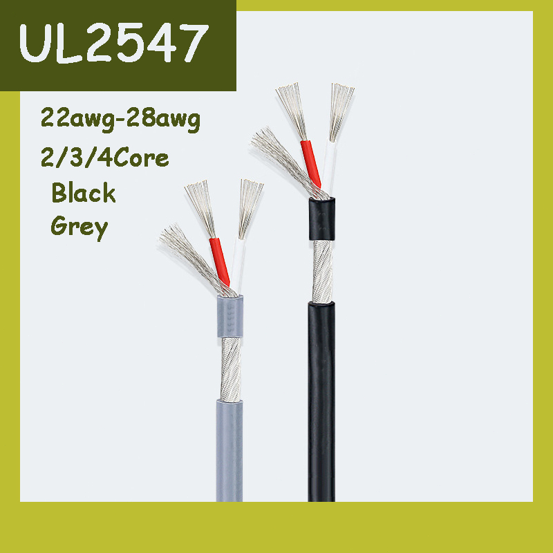 UL2547 PVC Shielded Wire Cable 22AWG-28AWG Tinned Copper 2/3/4-Core Black Grey | Shopee Malaysia
