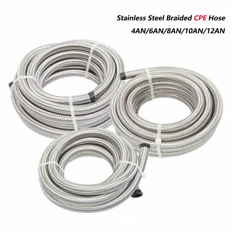 Universal Silver Fuel Hose Oil Gas Line AN4 AN6 AN8 AN10 AN12 AN16 ...