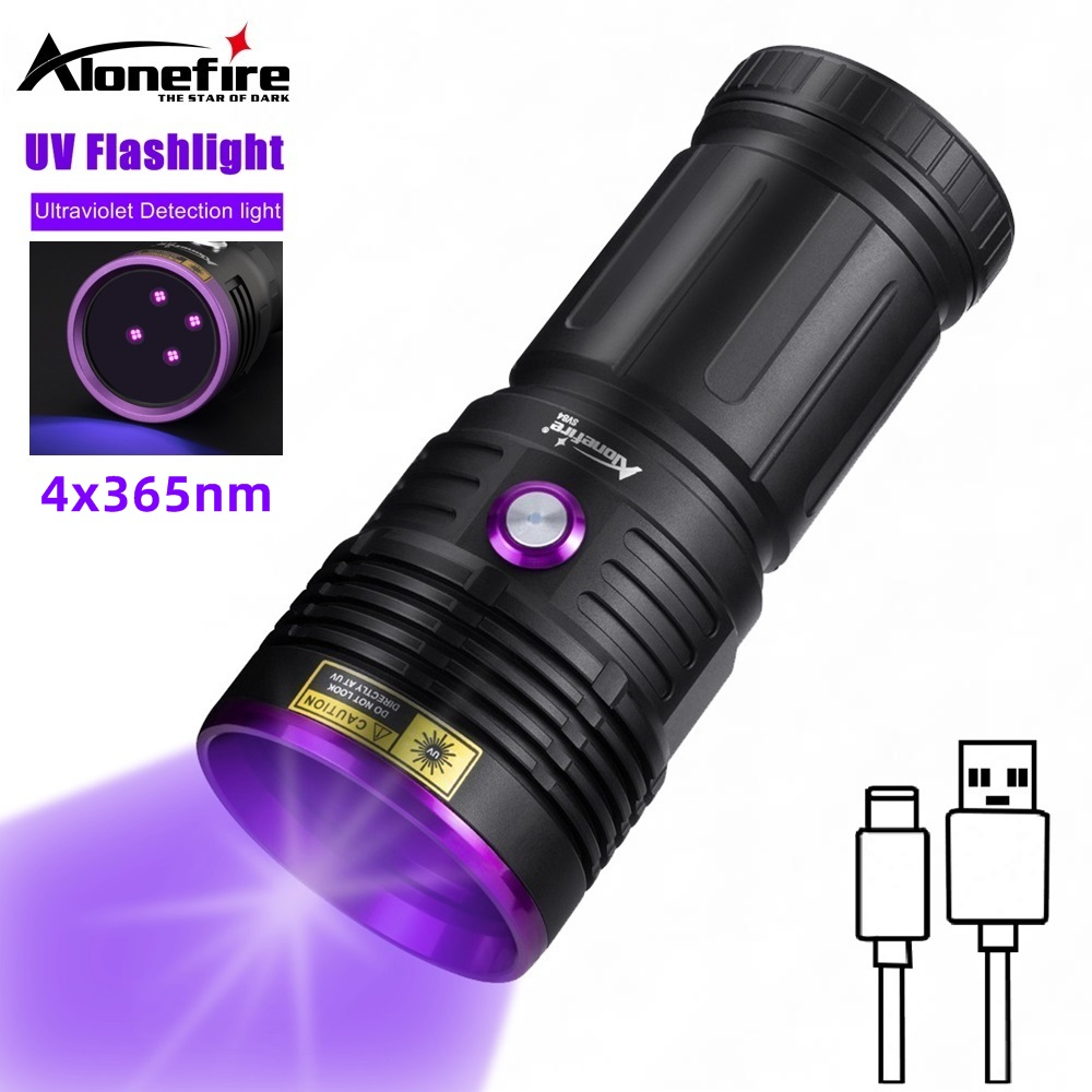 Alonefire SV84 80W UV Flashlight 365nm Ultra Violets Ultraviolet Torch ...