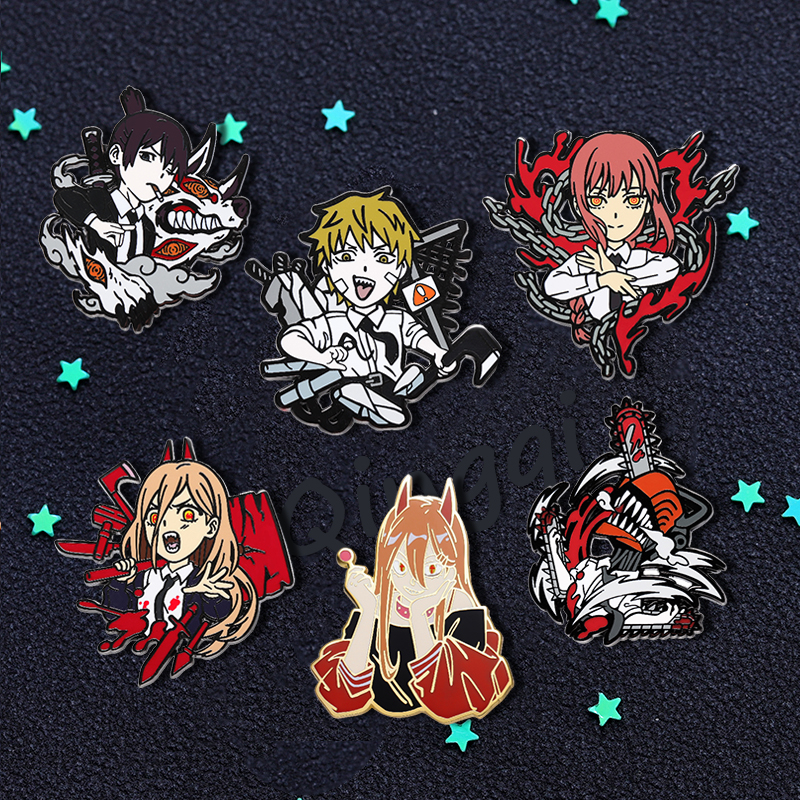 Chainsaw Man Hard Enamel Pin Brooch Cute Japanese Anime Brooch Badges
