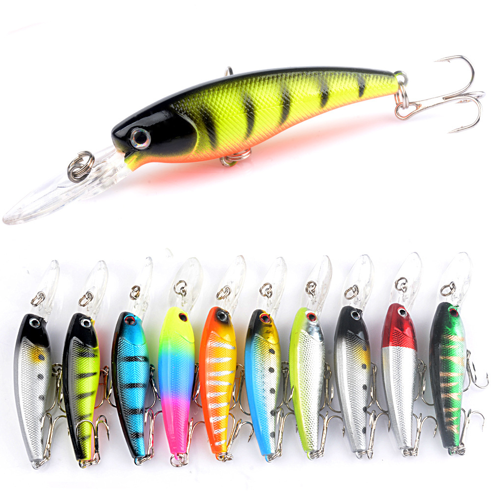 fishing bait 10 color set bionic bait Mino fake bait 9cm/8.3g plastic ...