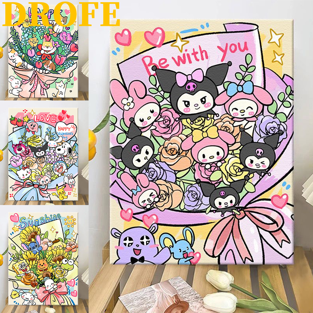 DROFE sanrio bouquet paint by number painting by numbers diy painting ...