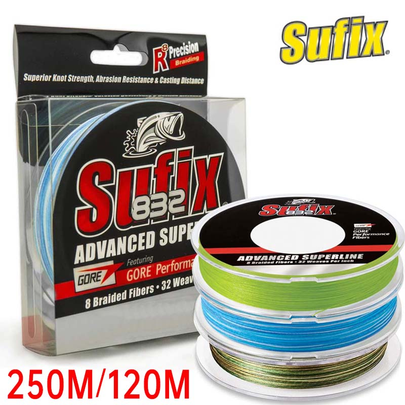 Sufix 832 Braided 8X braid Fishing Line 120M/250M Super Strong ...