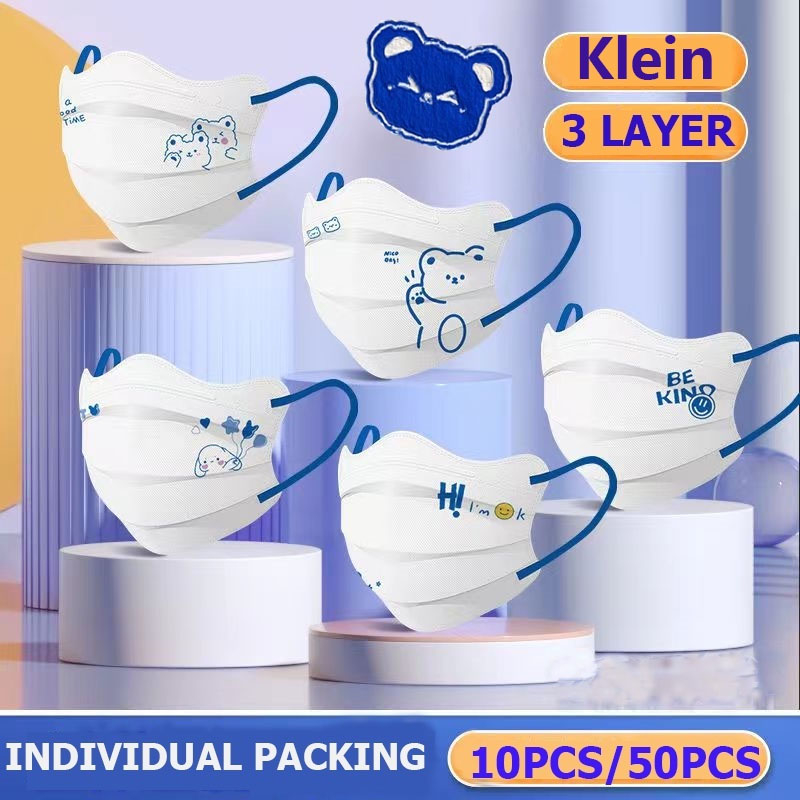 50 pcs Adult mask Klein blue cartoon cute bear sunscreen disposable ...