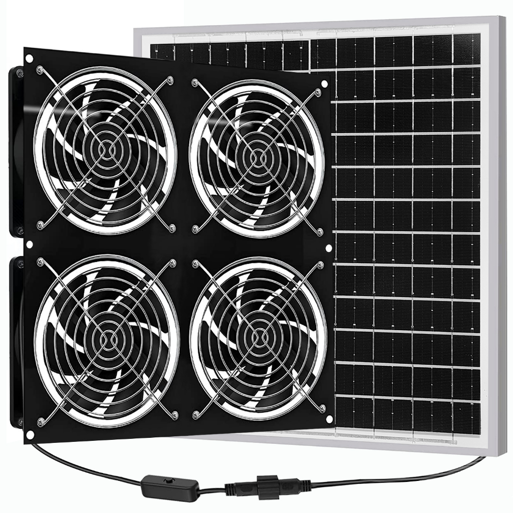 Solar Powered Fan-Solar Fan for shed-for Greenhouse, 20W Solar Panel ...