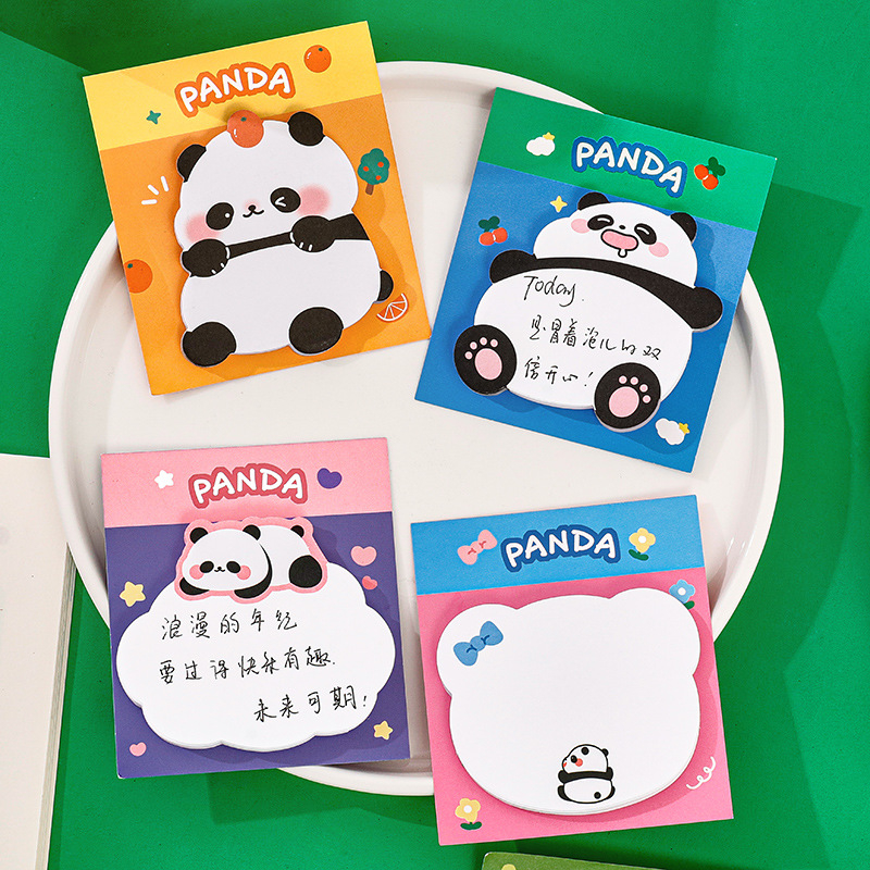 Cute Panda Sticky Notes Student Message Stickers Cartoon Memo Notes ...