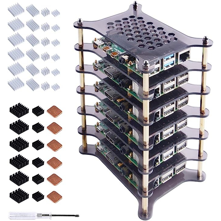 52Pi 6-Layers Raspberry Pi Cluster Case,Raspberry Pi Rack Case with ...