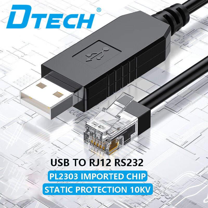 Dtech USB to RJ12 Serial Port Cable rs232 Signal PLC Communication ...