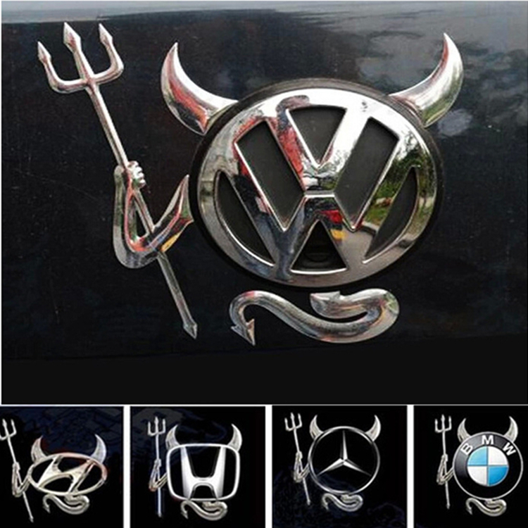 1Pc Cute 3D Devil Style car stickers little demon decals auto emblem ...