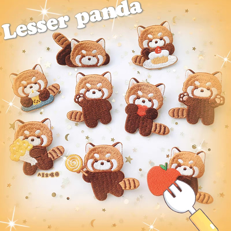 (Self-Adhesive Style) Cute Little Panda Embroidered Cloth Stickers ...