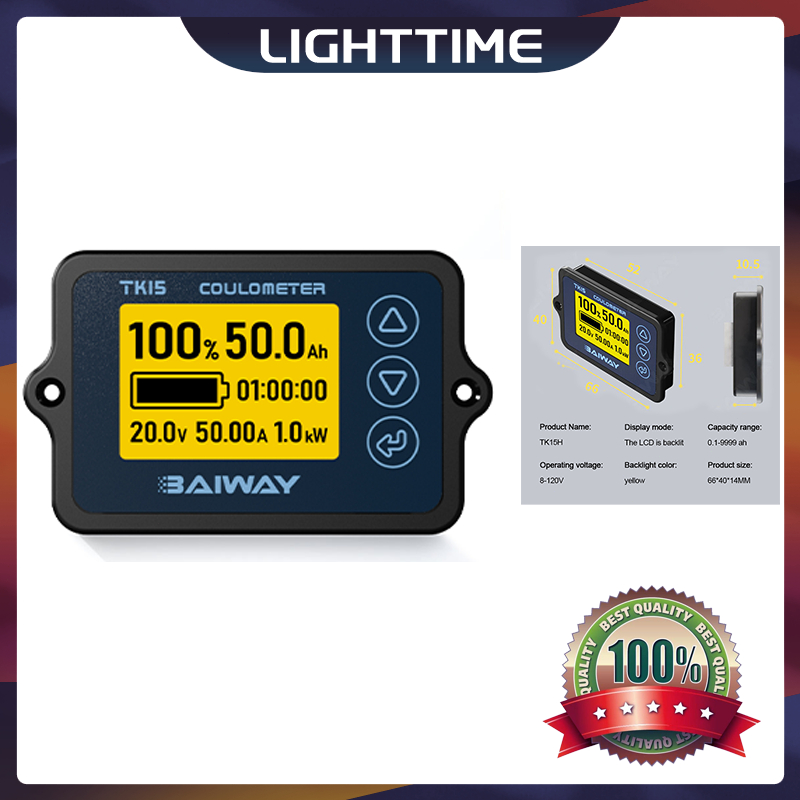 TK15 Coulomb Meter Battery Capacity Tester 8-120V 50A/100A/350A Lithium ...
