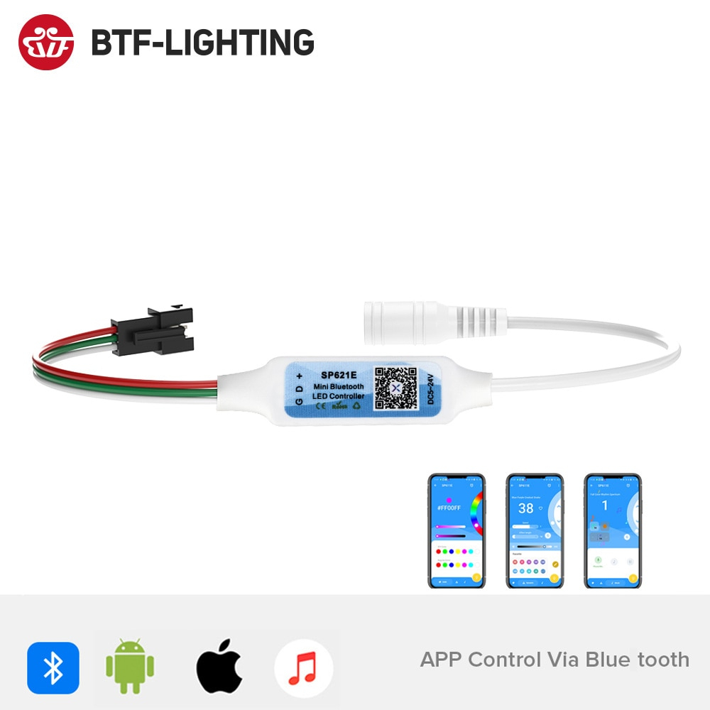 BTF-LIGHTING WS2812 WS2811 Controller Mini Music Bluetooth App ...