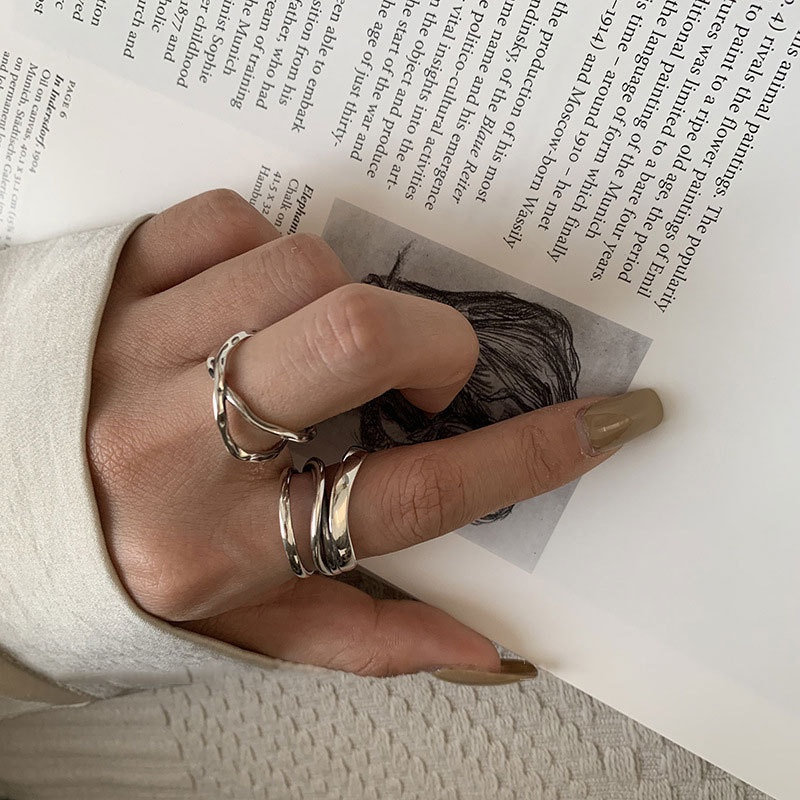 Cross Winding x-Shaped Ring Index Finger Ring s925 Sterling Silver ...