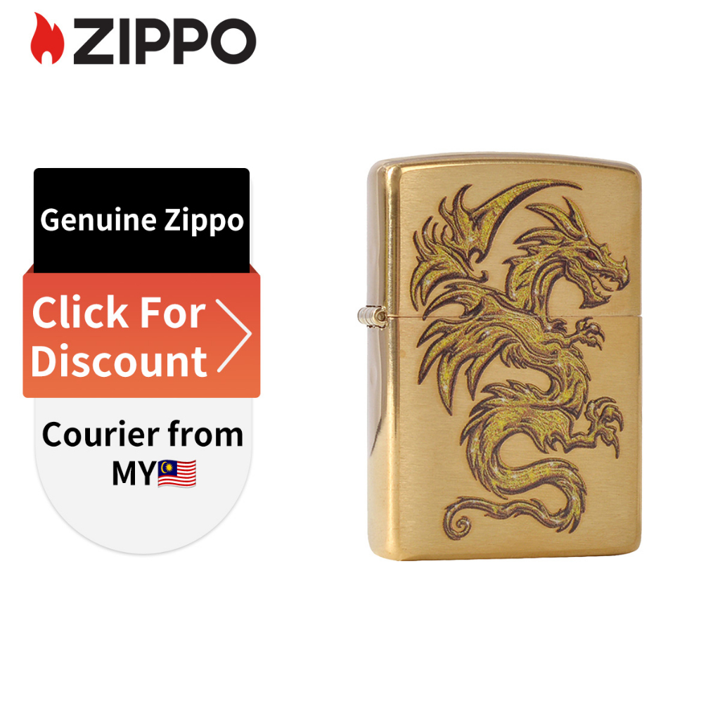 Zippo Asian Dragon Design Brass Windproof Pocket Lighter 29725 | Shopee ...