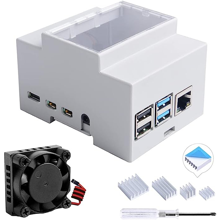 52Pi Raspberry Pi 4 Case with Fan, GeeekPi DIN Rail Case for Raspberry ... 52Pi Raspberry Pi 4 Case with Fan, GeeekPi DIN Rail Case for Raspberry ...