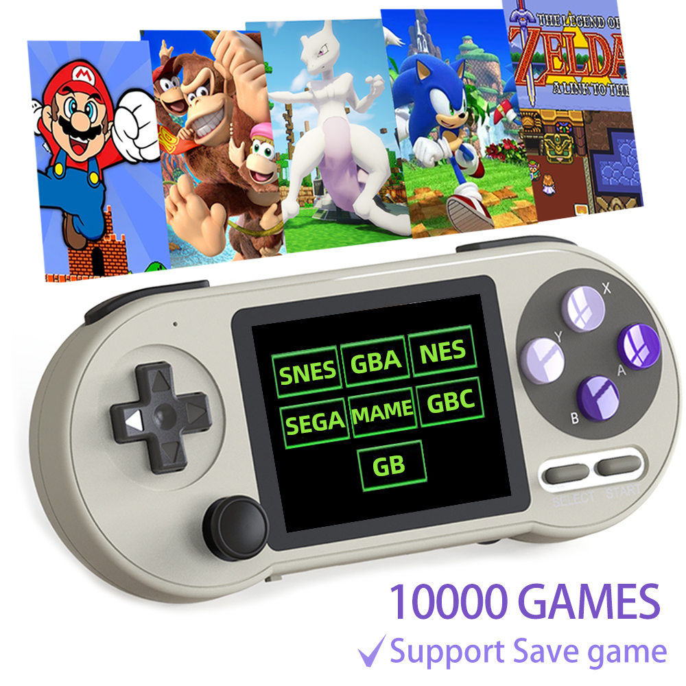 Mini Portable Video Game Console Built-in 6000 Retro Games 3.0 Inch IPS ...