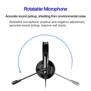 SPRISE Stereo USB Headset Rotating Mic Earphone Noise Cancelling 3.5mm ...