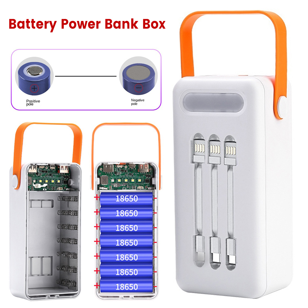 18650 Battery Storage Box Fast Wireless Charging Power Bank Case 18650 ...