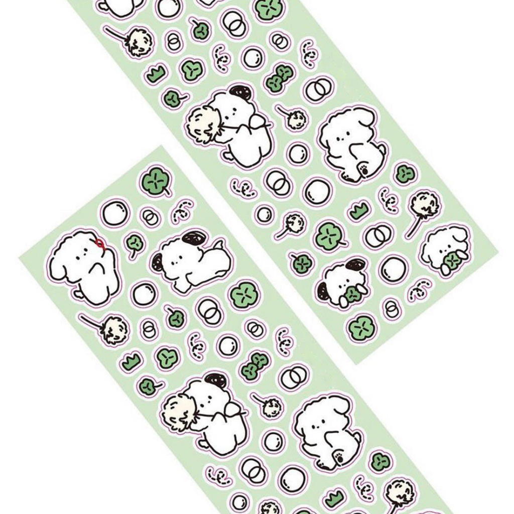 Korean yowoyowoo Cute Cartoon Little White Dog Cartoon Animal Stickers ...