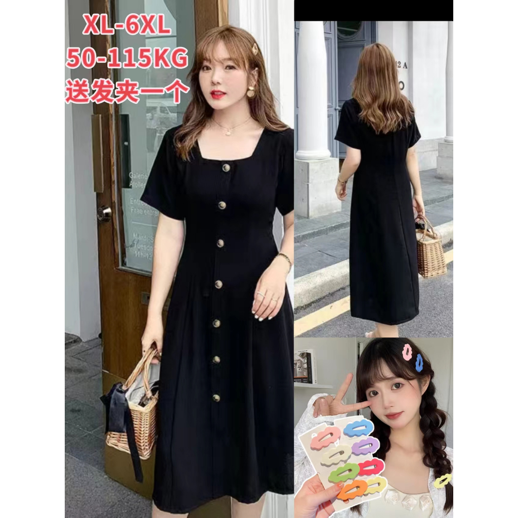 New [XL-6XL]Ready stock,Plus size black dress,women's dress, slim dress ...