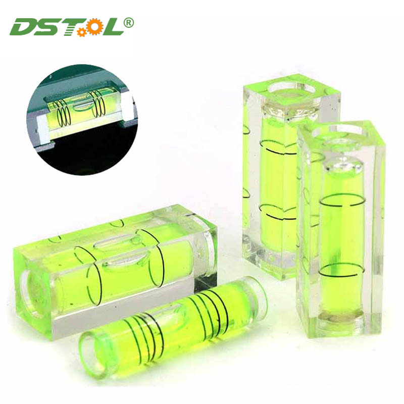 Square Cylindrical Mini Level Measure Plastic Bubble Spirit Level Vials ...