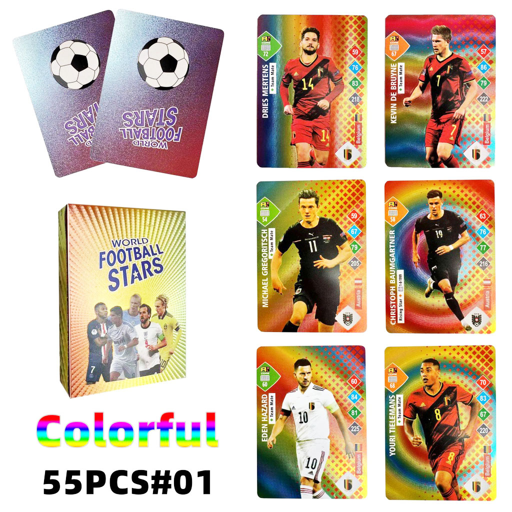 55PCS Football Card Bola Sepak Soccer Star Gold Cards Limited Signature ...