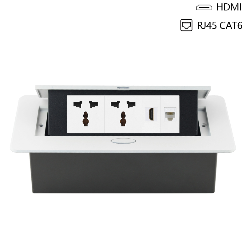 White Table Socket Countertop Socket Universal Socket With USB Embedded ...