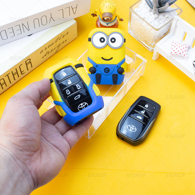 Cartoon Minions key cover for TOYOTA New Kijang Innova Zenix /Fortuner ...