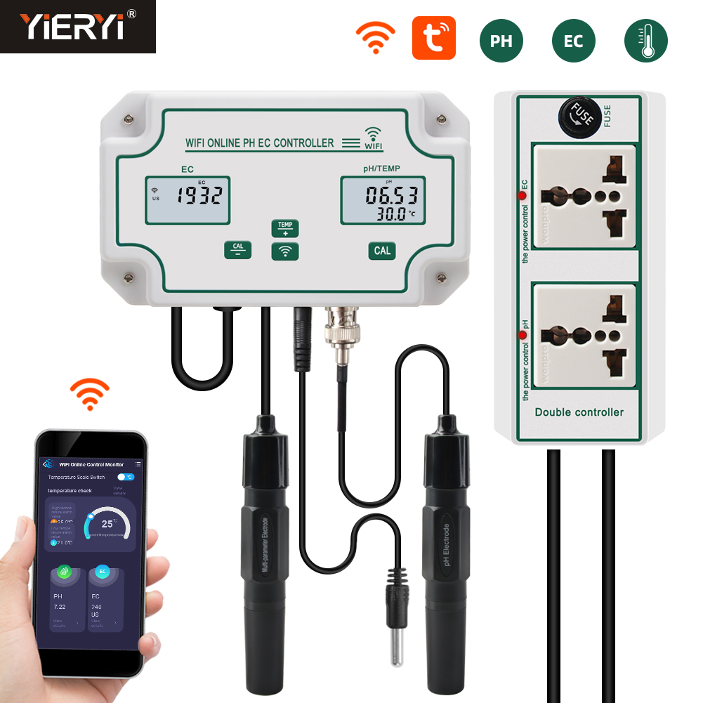 YIERYI Water Quality Tester, Three-in-one pH/EC/Temperature Digital ...