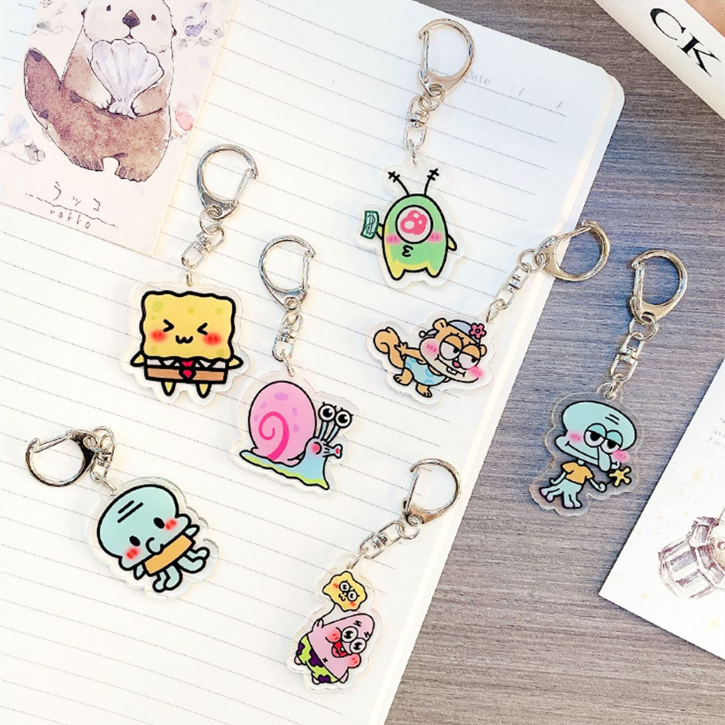 Cartoon Cartoon Anime SpongeBob SquarePants Pie Daxing Acrylic Keychain ...