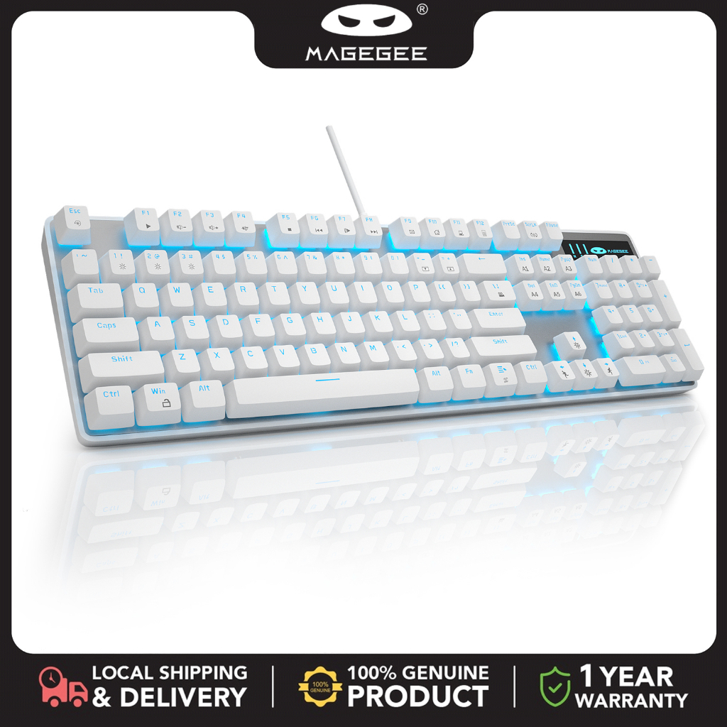 MageGee Mechanical Gaming Keyboard Blue/Red Switch 104 Keys Wired LED Backlit Anti-Ghosting ...
