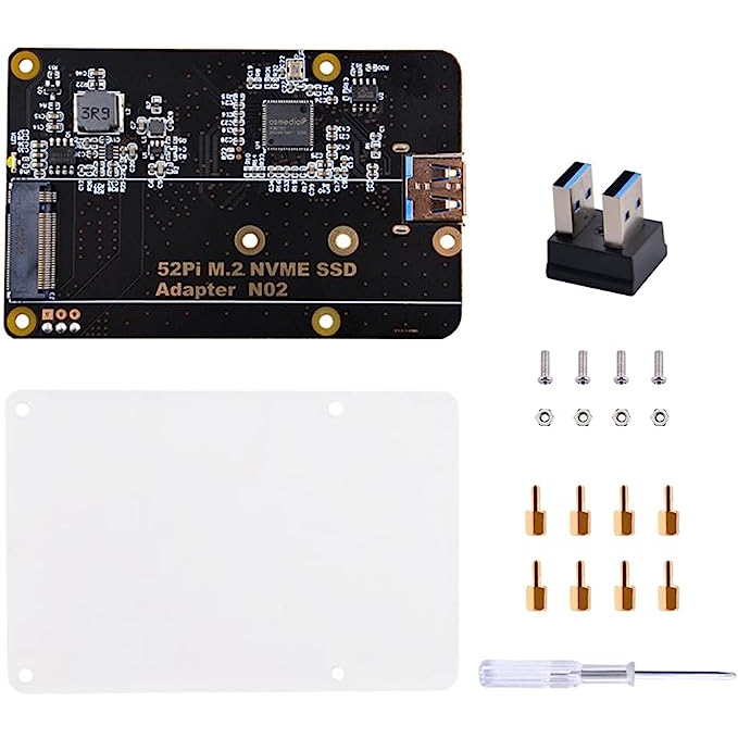 52Pi M.2 NVME SSD Storage Expansion Board for Raspberry Pi 4, Only ...