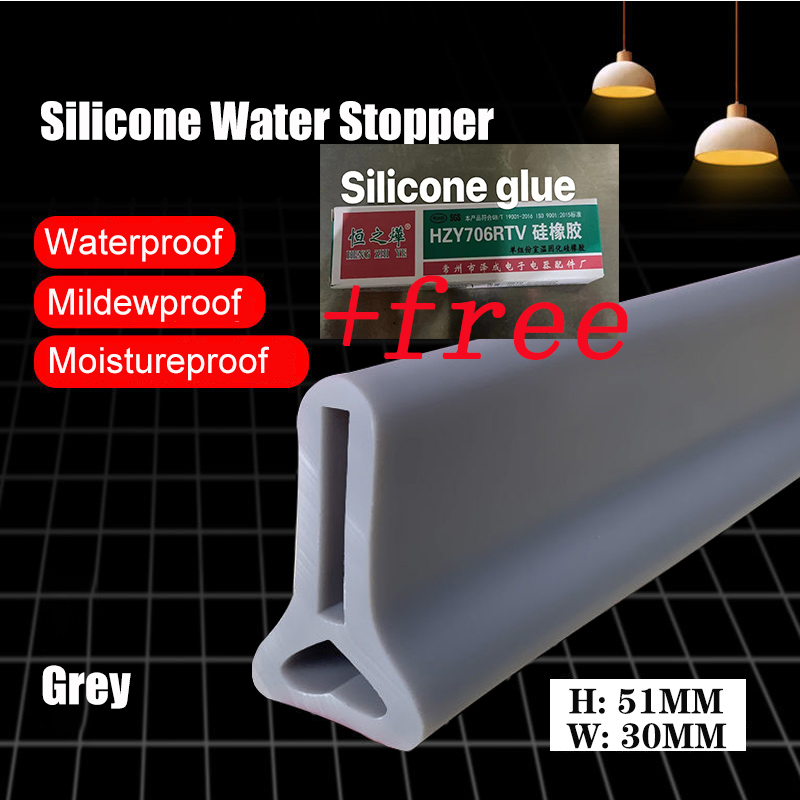 1M Water Stopper Water Retaining Strip Barrier Bathroom Shower Kitchen ...