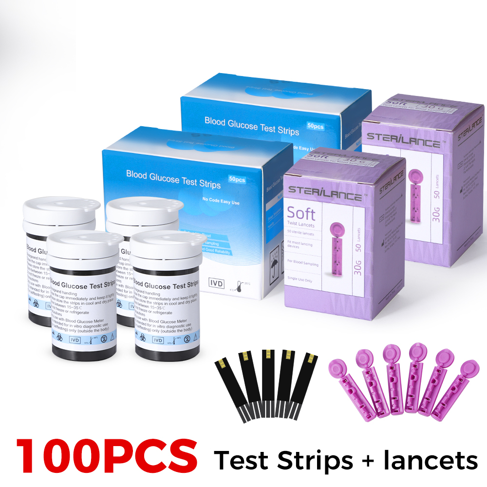 50-100PCS Strips with Lancets for KH-100/200 Blood Glucometer Test ...