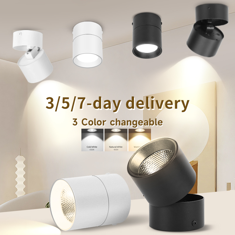 3 Colors Led Downlight Surface Foldable Spot Spotlight Track Light ...