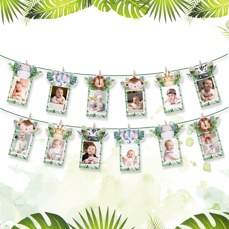 Wild One Flag Safari Theme Photo Folder Banner Backdrop Curtain Hanging ...