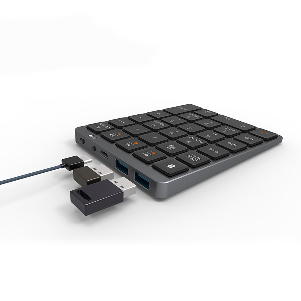 Jomaa N970 Wireless Bluetooth Numeric Keypad with USB HUB Dual Modes 28 ...