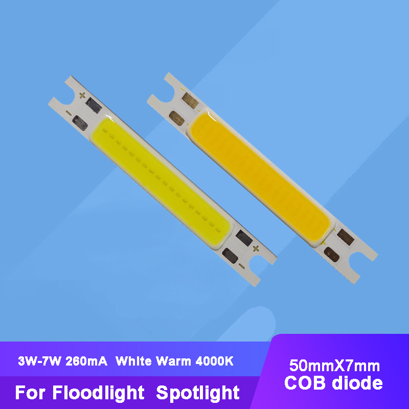 2pcs Input 260mA 3W - 7W Warm White 4000K LED COB Light Bar with 50mm ...