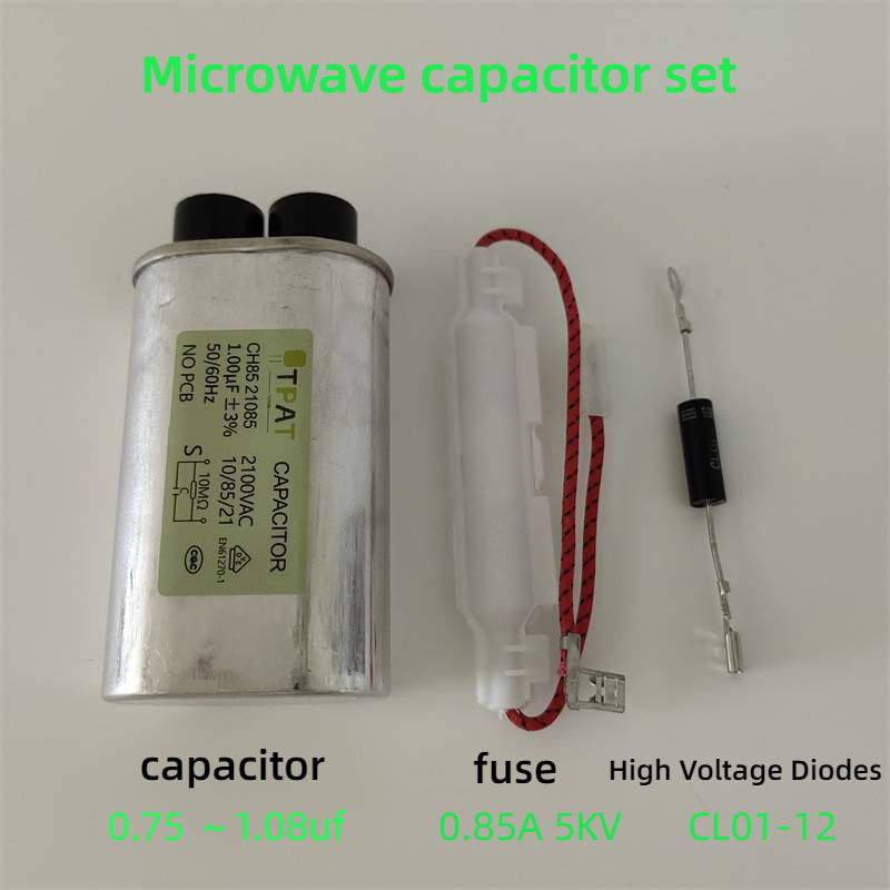 Ch85 Microwave Oven Capacitor 3-Piece Set 0.75uf~1.08uf 2100VAC One-Way ...