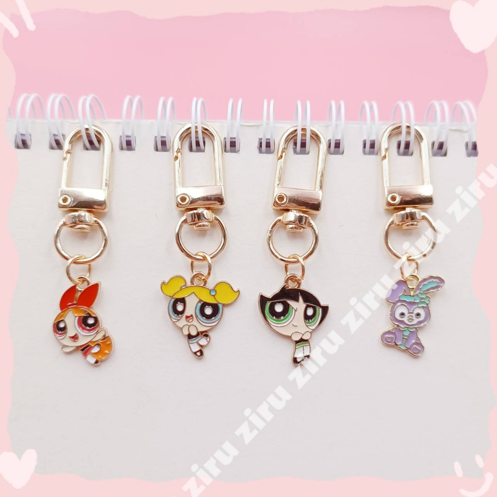 Anime The Powerpuff Girls Keychain Enamel Cartoon Keyring Stellalou ...