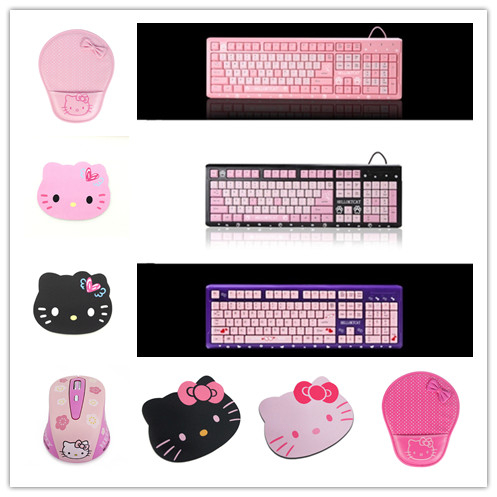 Hello Kitty Edition 104 Keys Wired HELLOKTCAT Keyboard + 2.4GHz ...
