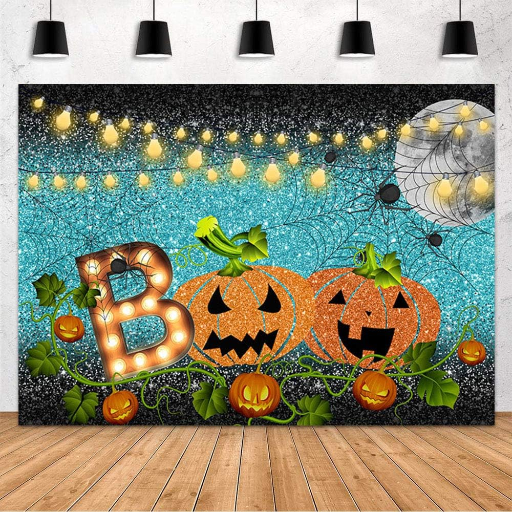 Halloween Hey Boo Backdrop for Girl Boy Birthday Party Horror Pumpkin ...
