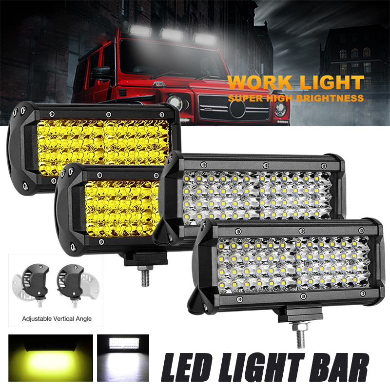 LED Waterproof Work Light Bar 7 Inch 144W Quad Row LED Light Bar for ...