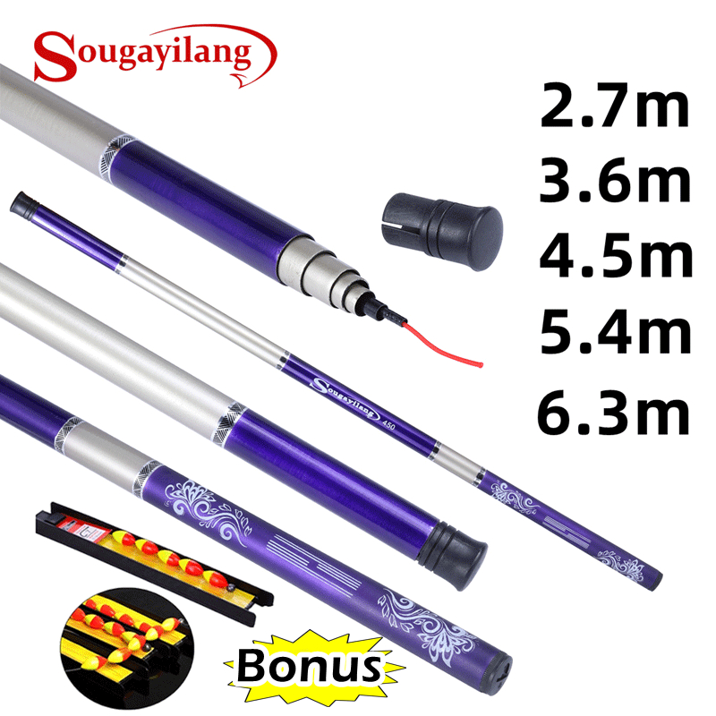 Sougayilang Fishing Rod Super Hard Ultra-Light Telescopic (2.7M/3.6M/4.5M/5.4M/6.3M) | Shopee ...