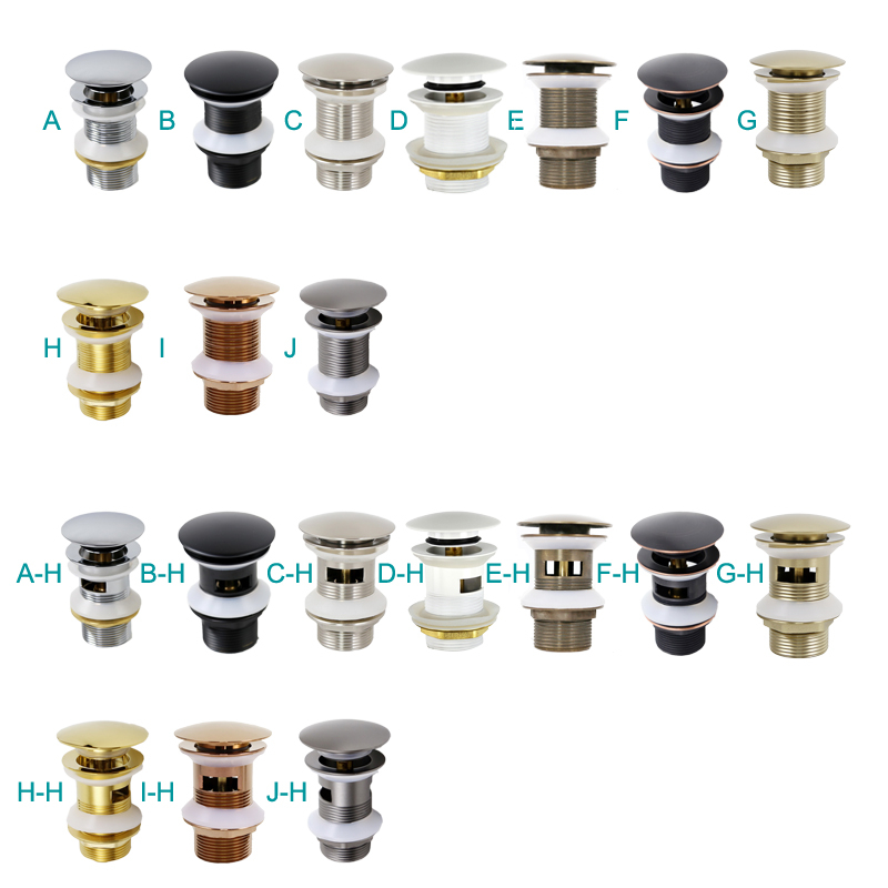 Washing Basin Pop Up Waste Click Clap Big Cover Water Outlet Brass Gold Grey Black White Silver ...